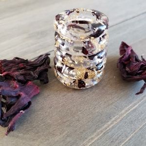 Hand Crafted | Jewelry | Handmade Resin Ring Dark Hibiscus Flower ...